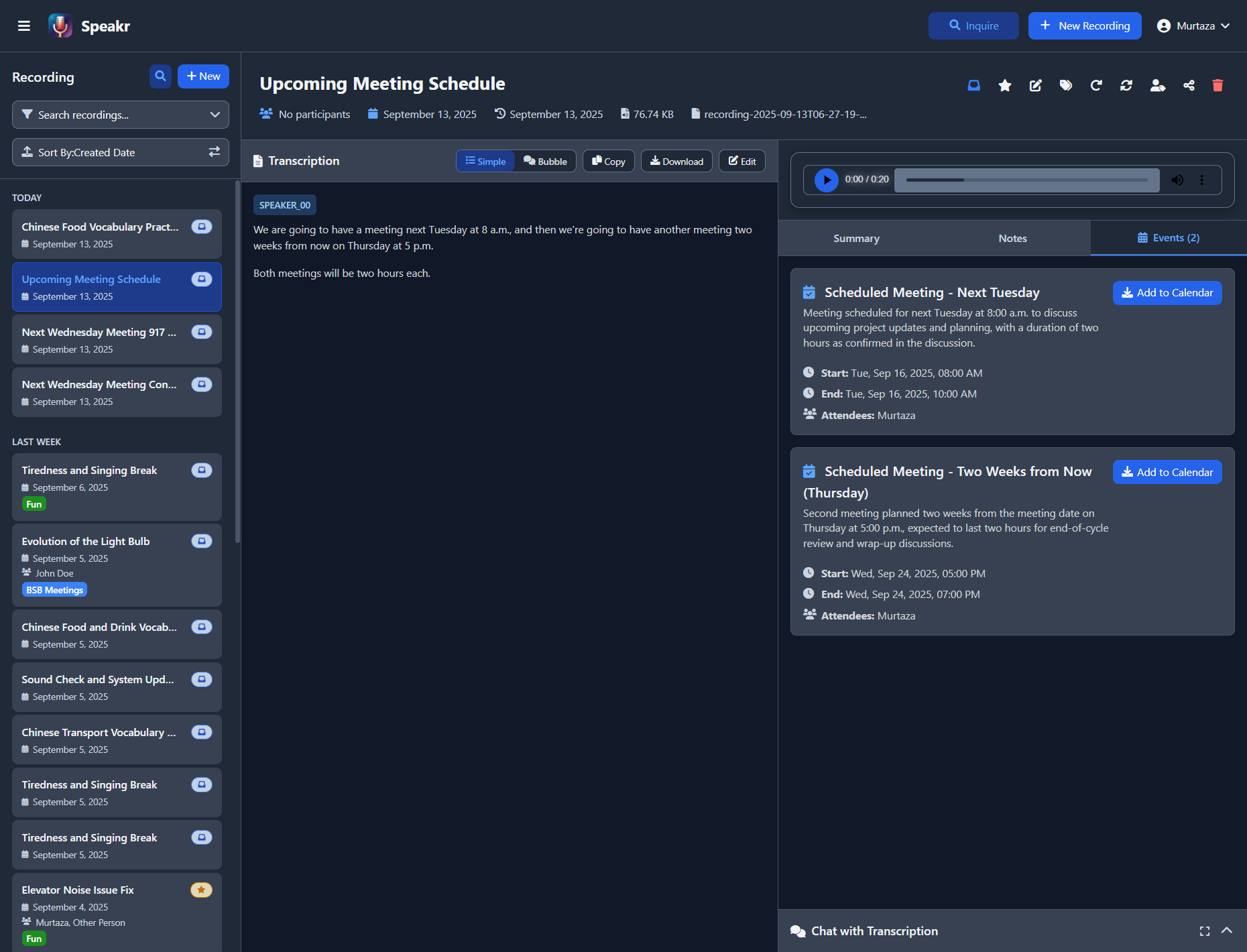 Understanding Transcripts - Speakr